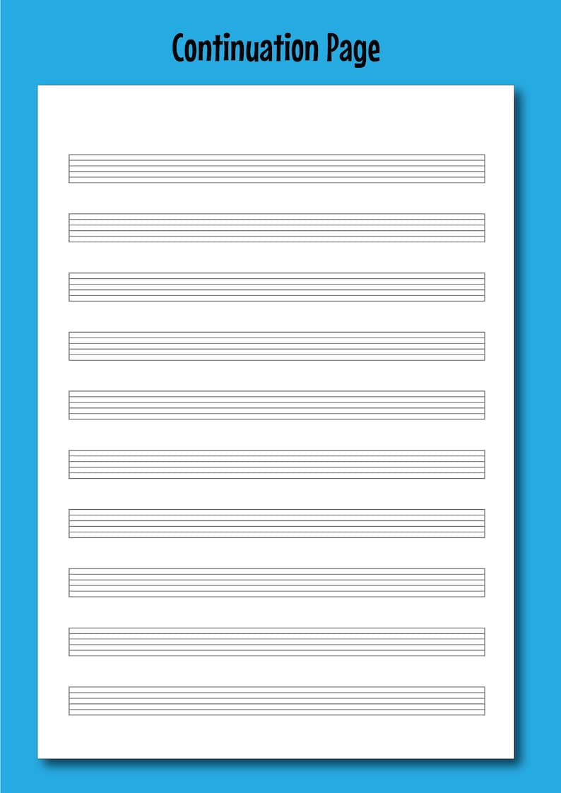Printable Guitar Tab Paper With Chord Boxes & Song Detail Notes in US ...