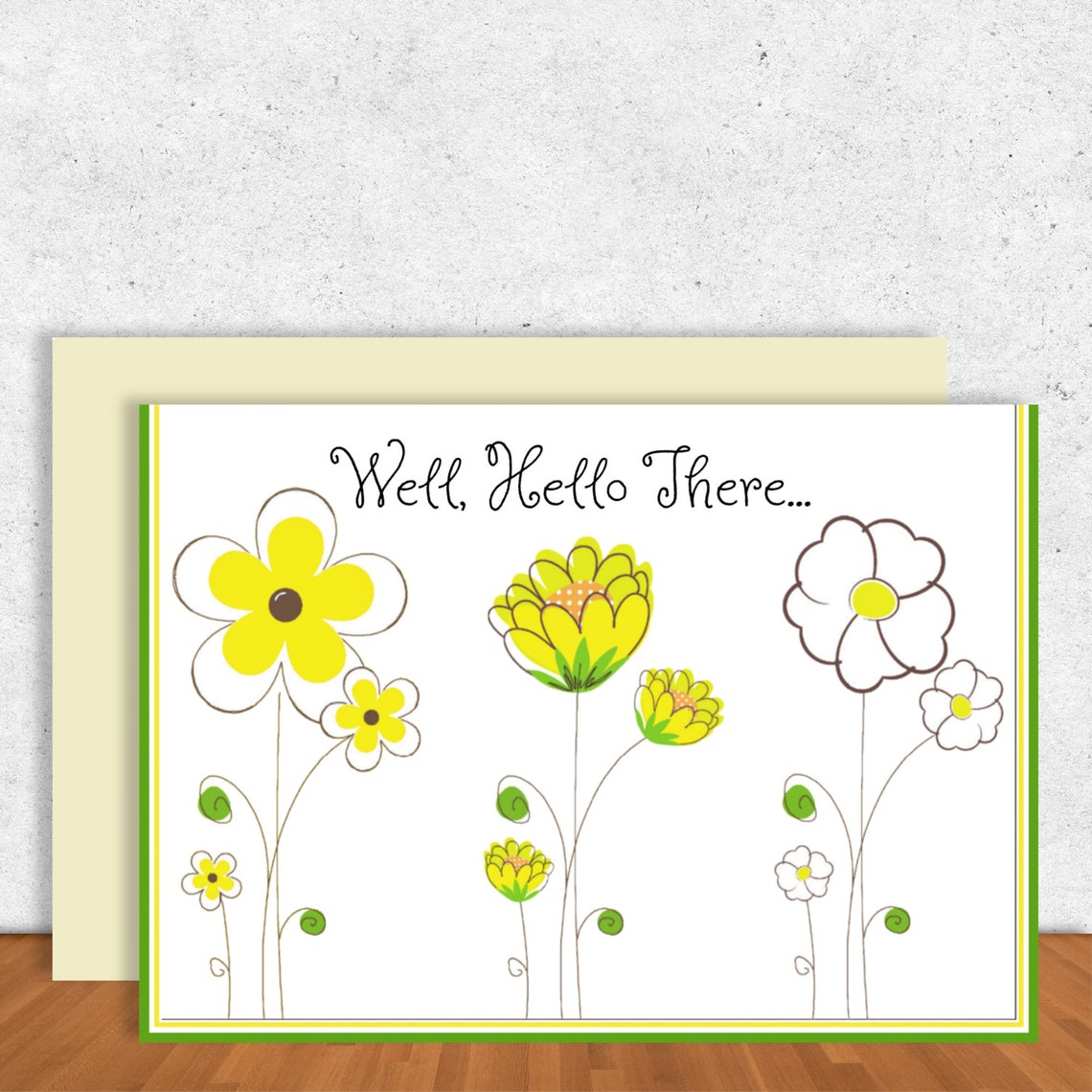 Printable Greeting Card Set, WELL HELLO THERE, Instant Digital Download ...