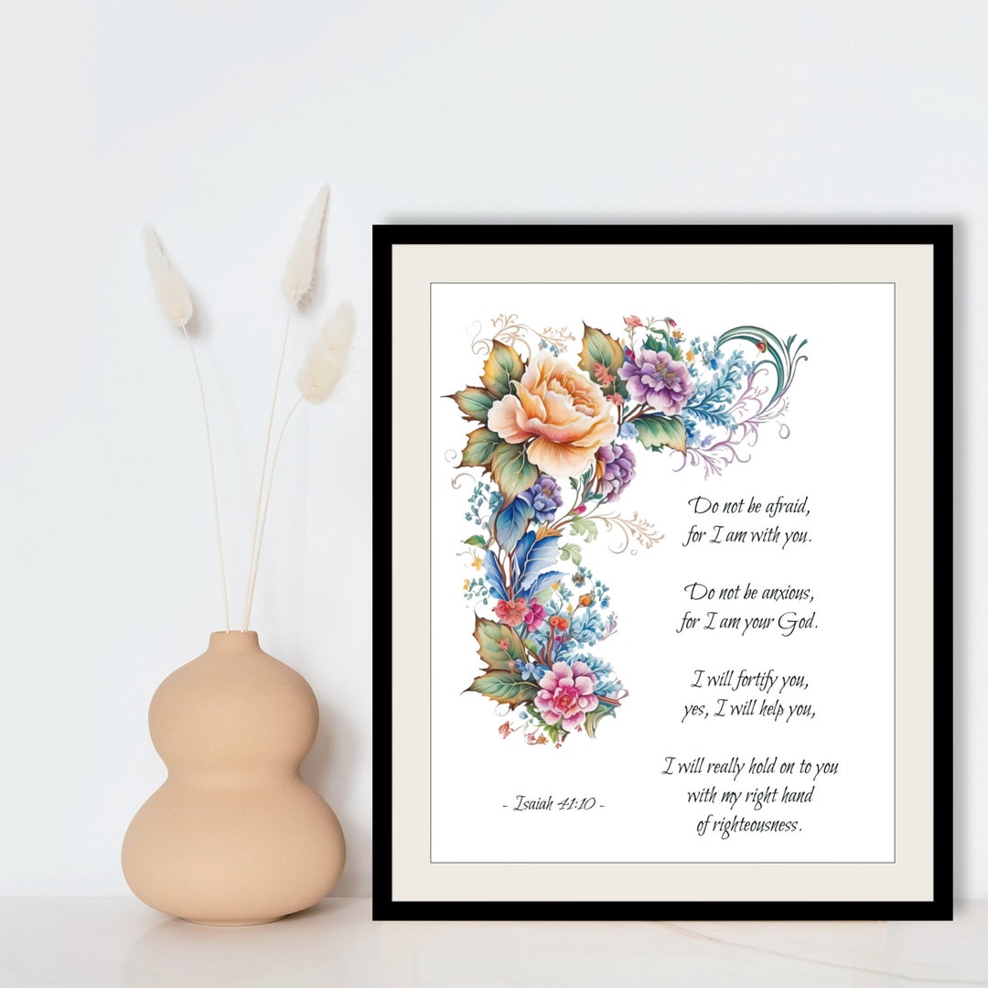 DO NOT Be AFRAID Bible Verse Art Print, Isaiah 41:10, Instant Digital ...