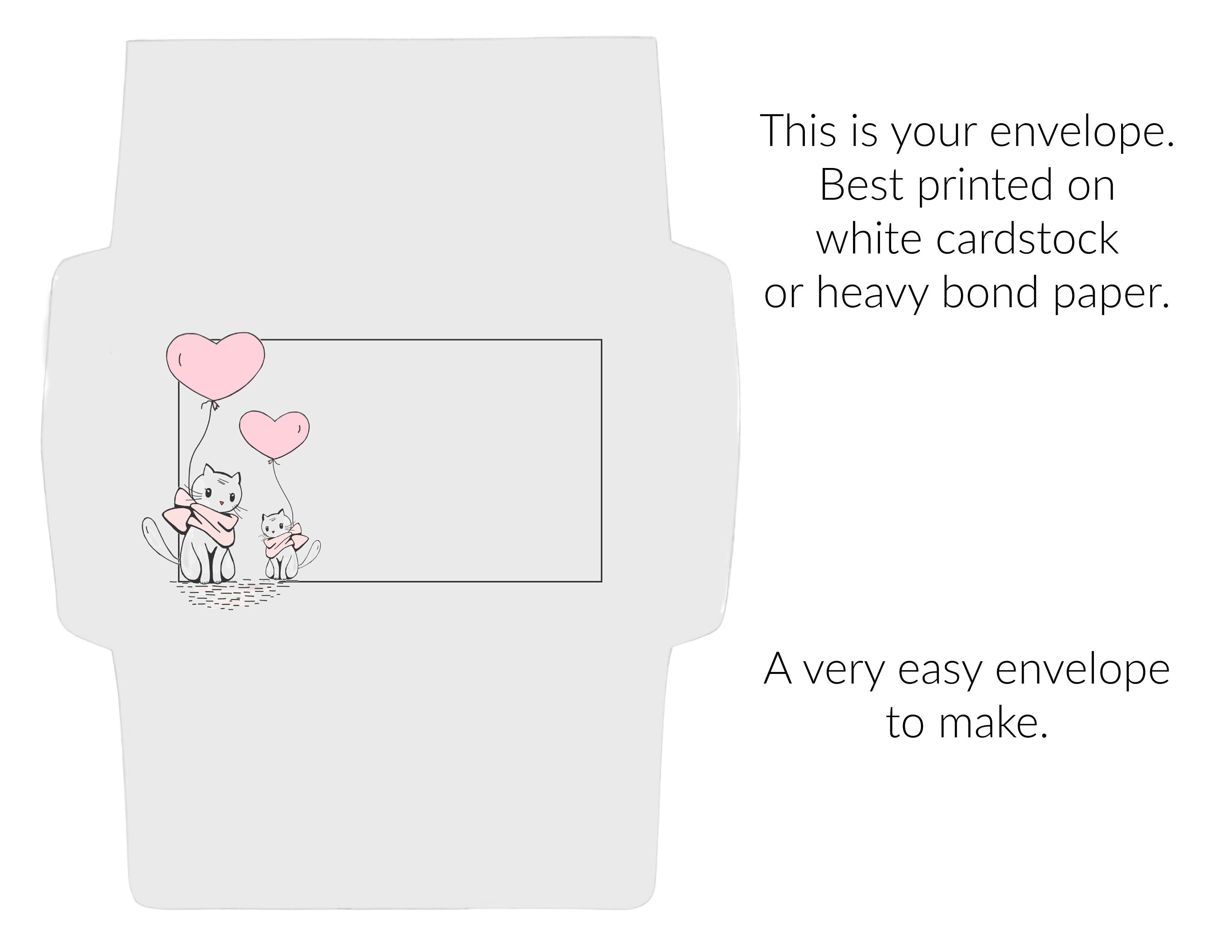 Dollar Sale KITTIES SEND LOVE Printable Stationery Set, Instant ...