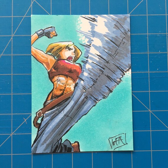 Blue Mary fatal Fury Original Sketch Card Inktober 2018 | Etsy