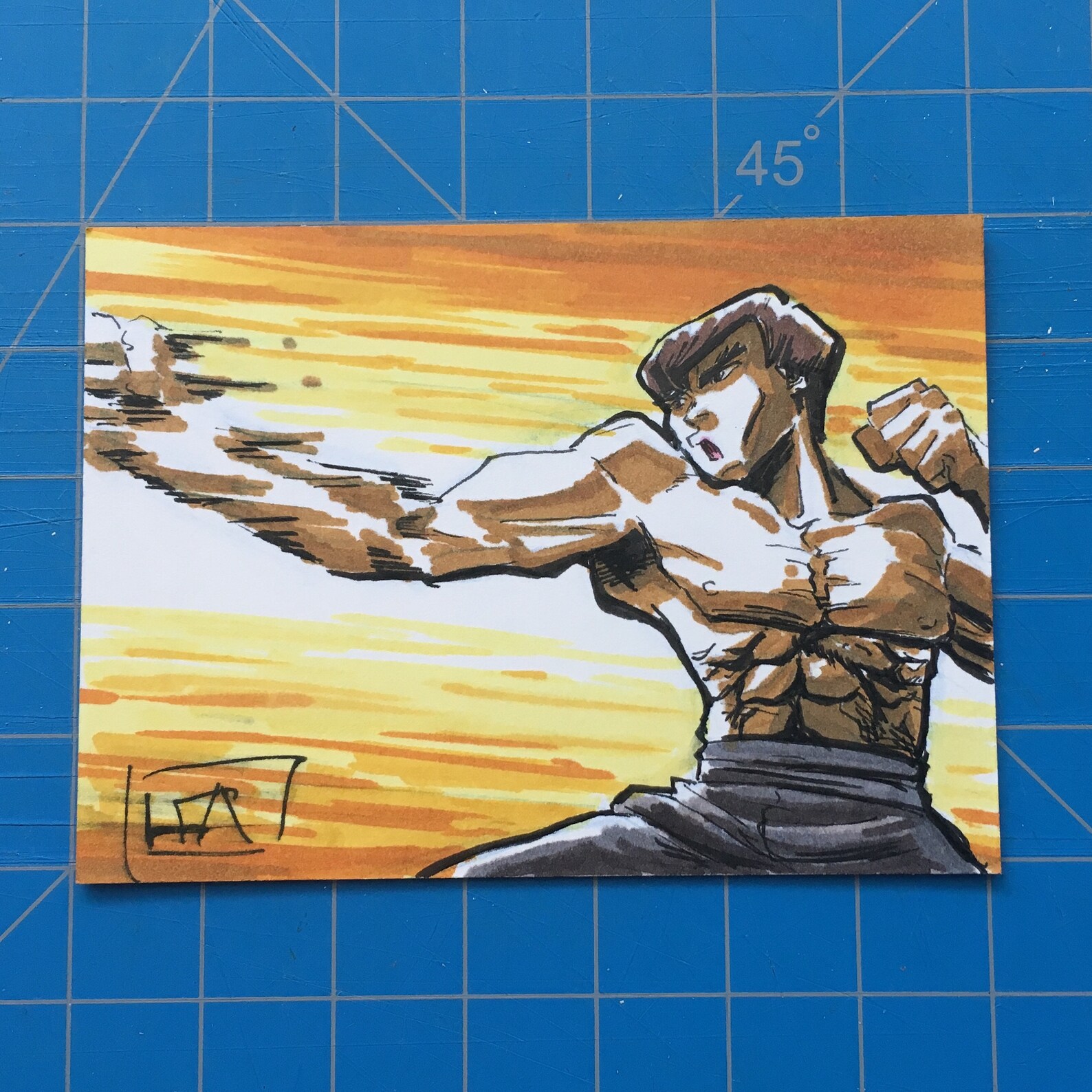 Fei Long (street Fighter) Original Sketch Card Inktober 2018 Fighting ...