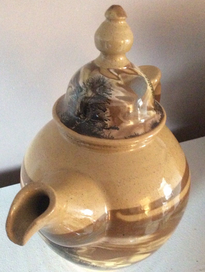 Large Boscastle Mochaware Teapot Signed Irvine - Etsy