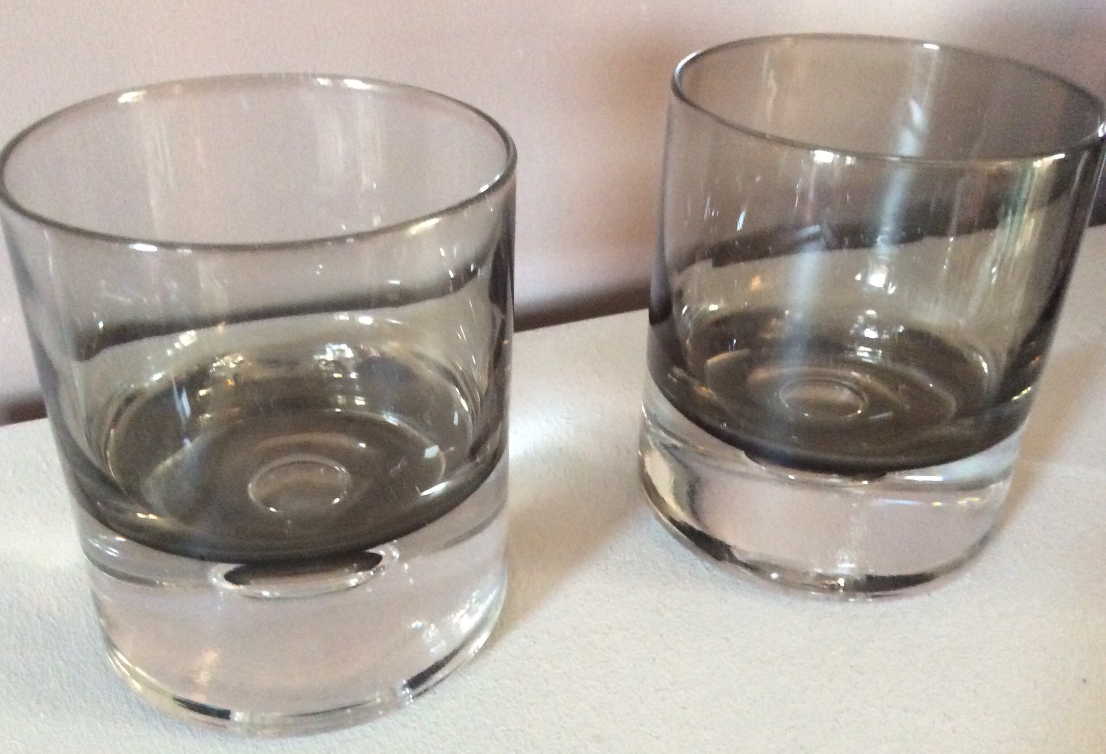 Pair Smoked Glass Dimple Tumblers - Etsy