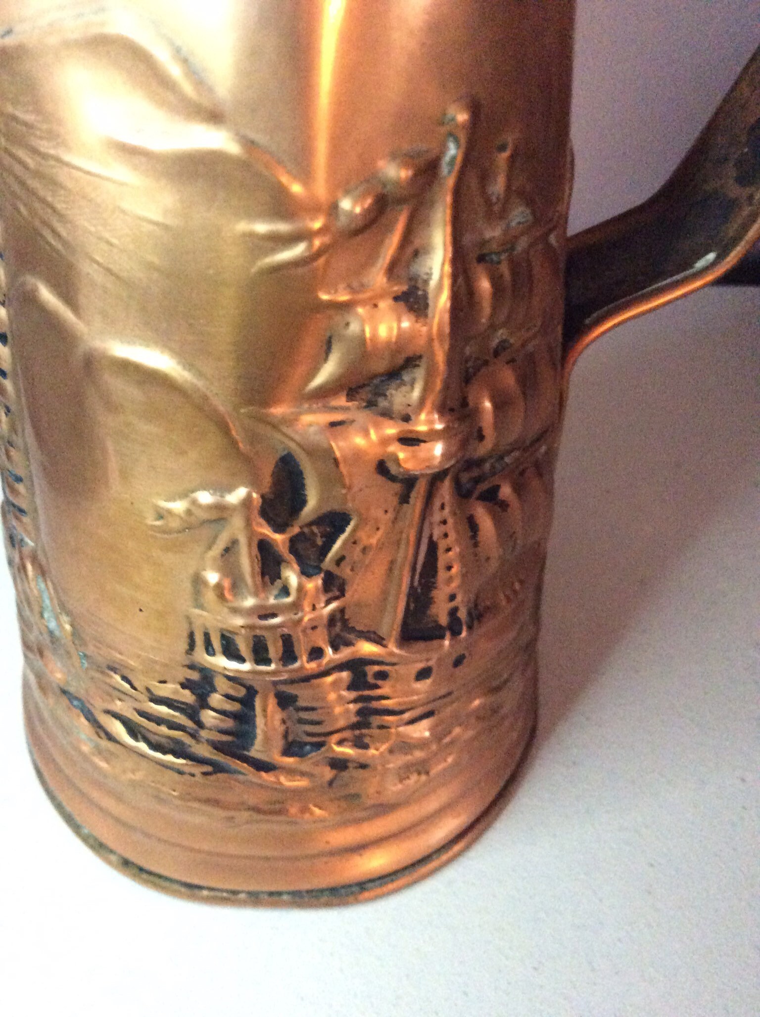 Vintage Peerage Brass Jug With Galleons & Lighthouse - Etsy