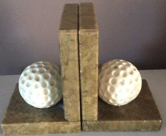 Alabaster Golf Ball Bookends Made in Italy - Etsy