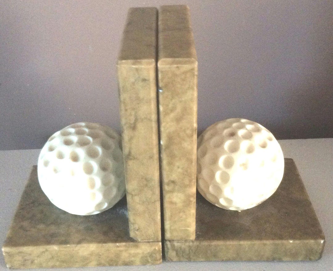 Alabaster Golf Ball Bookends Made in Italy - Etsy