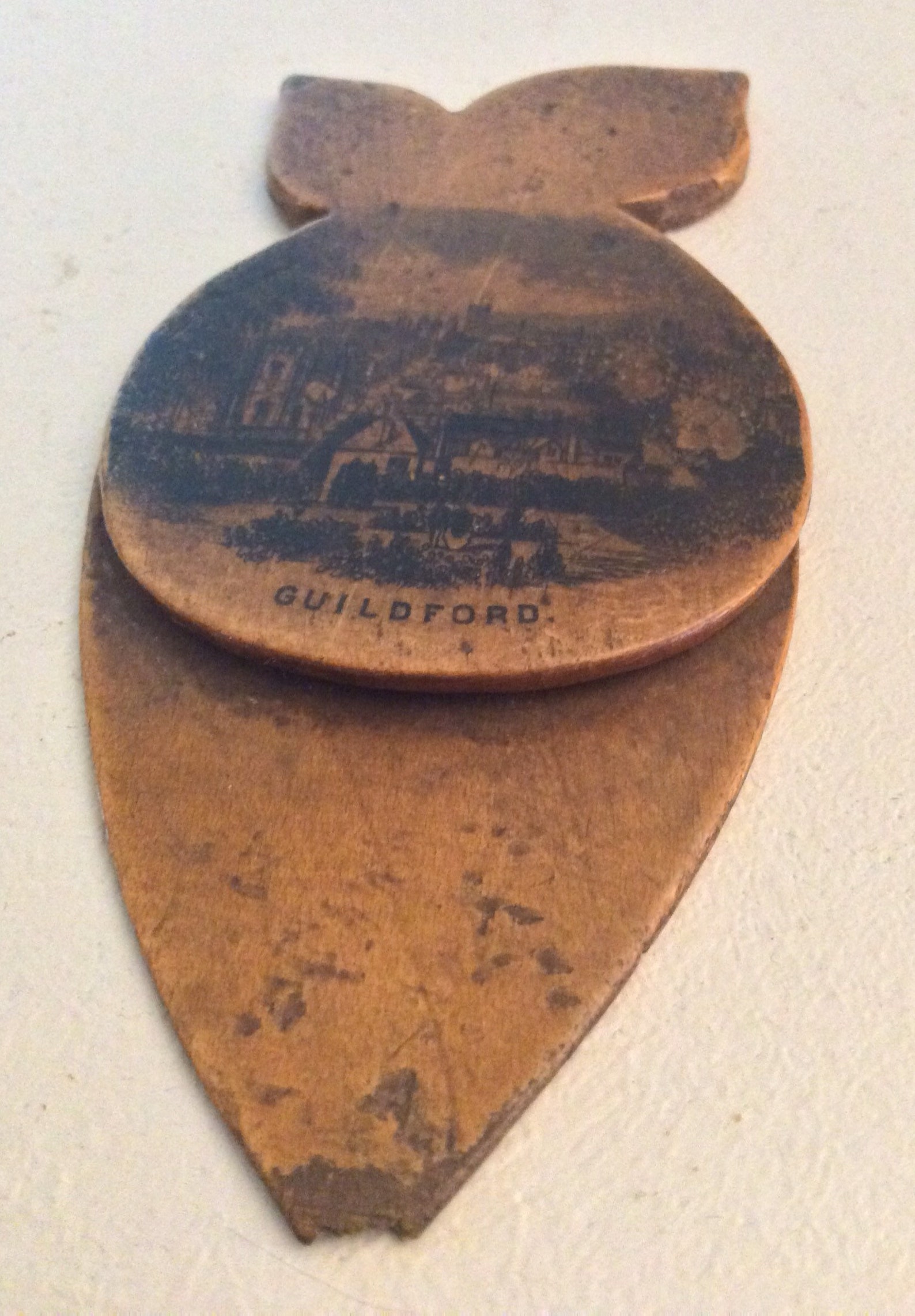 Antique Victorian Mauchline Ware Bookmark of Guildford - Etsy