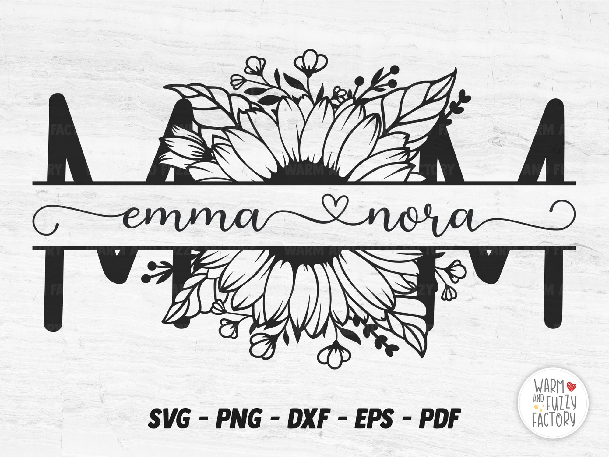 Split Mom SVG, Mother's Day SVG, Mom Monogram Svg, Mom Sunflower Svg ...