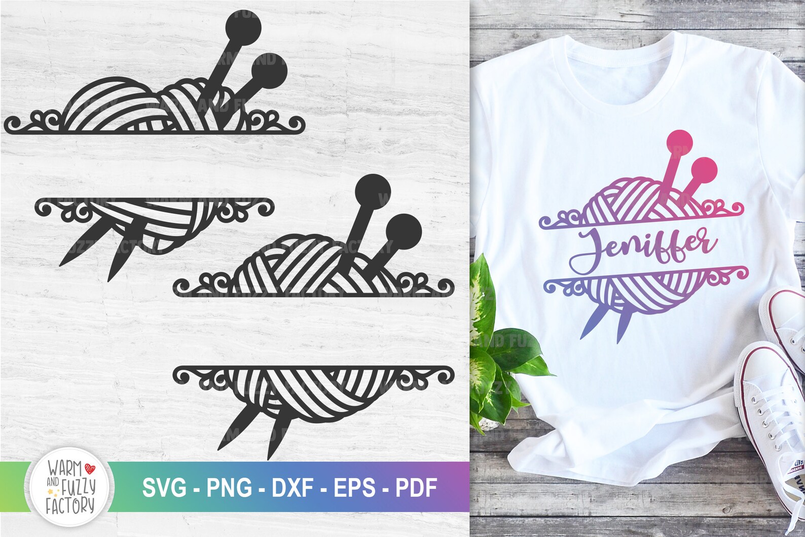 Knitting SVG Yarn SVG Knitting Name SVG Knitting Monogram | Etsy