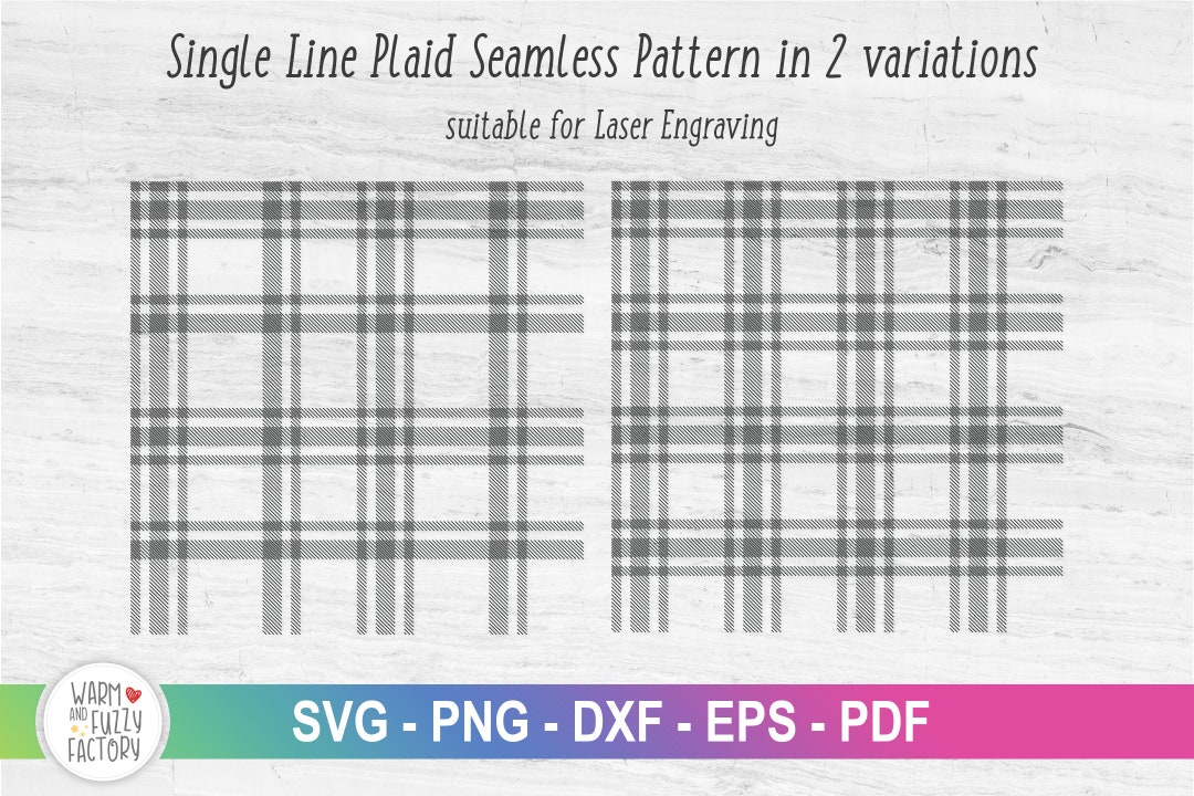 Single Line Plaid Svg, Plaid SVG Pattern for Laser Engraving, Plaid ...