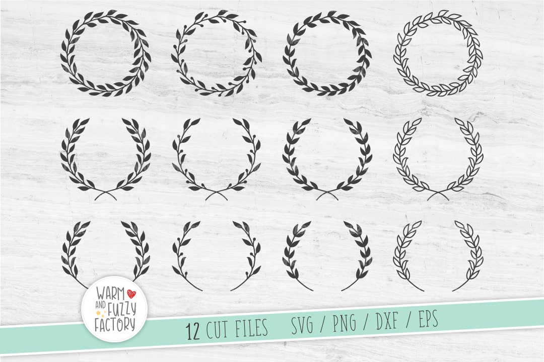 Laurel Wreath Svg, Wreath Svg, Floral Wreath Svg, Laurel Wreath Svg ...