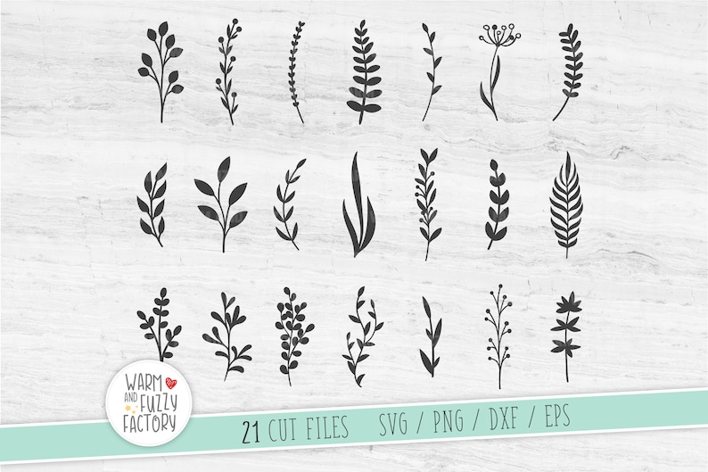 Foglie file in formato SVG ramo SVG Leaf SVG bundle rami | Etsy
