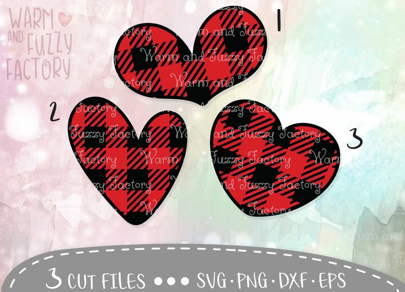 Buffalo Plaid Hearts Svg Cut Files for Cricut Silhouette SVG, Valentine ...