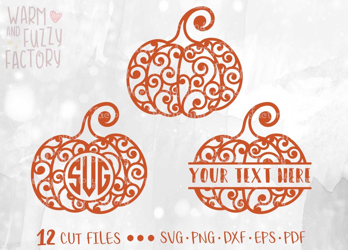 Pumpkin Monogram SVG Bundle Pumpkin Svg Split Pumpkin - Etsy