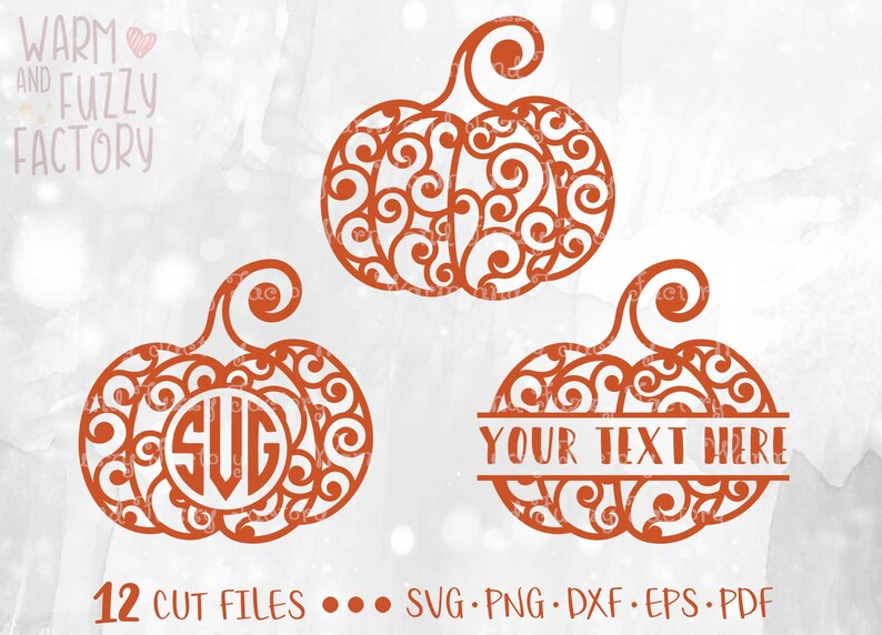 Pumpkin Monogram SVG Bundle, Pumpkin Svg, Split Pumpkin Monogram Svg ...