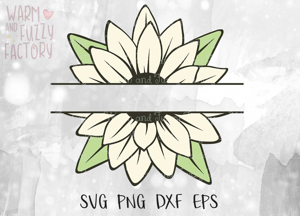 Split Monogram Flower SVG, Split Flower Svg, Lotus Svg, Lily Flower Svg ...