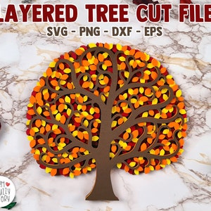 3D Fall Tree SVG, Layered Tree SVG, Fall SVG, Tree Svg Cut File for ...