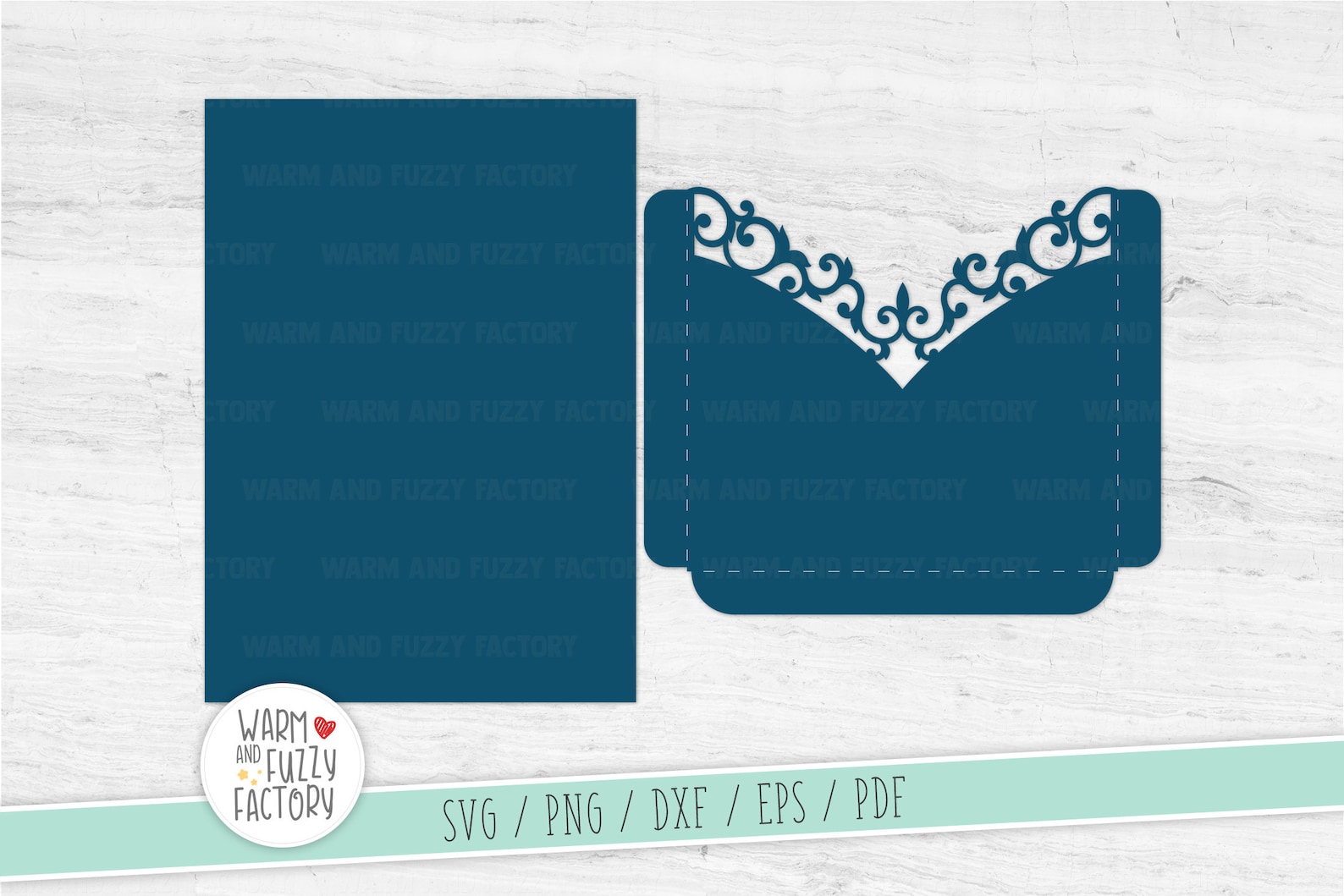 Wedding Invitation Pocket Envelope Template SVG Cut File for 5x7 Card ...