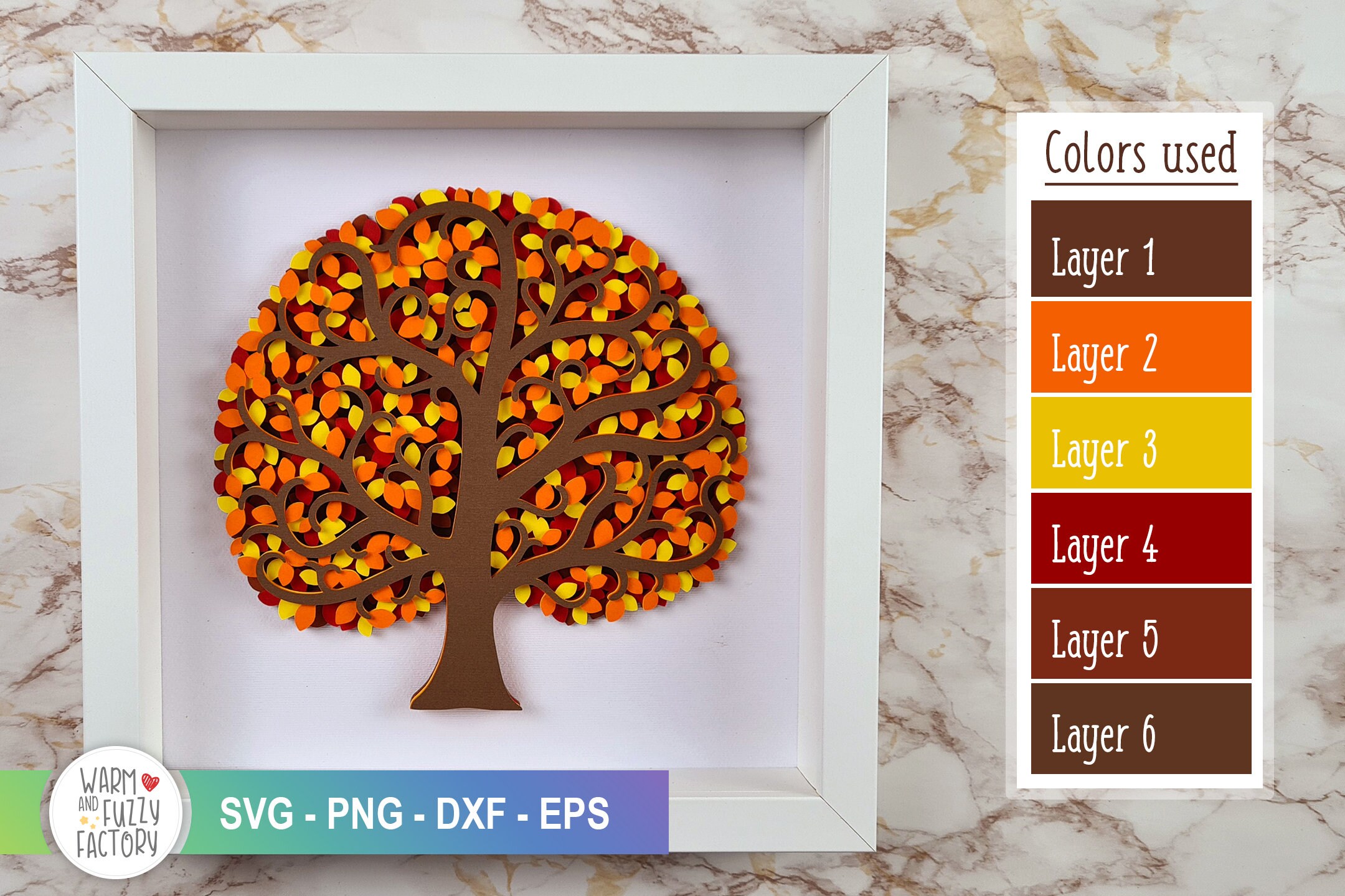 3D Fall Tree SVG Layered Tree SVG Fall SVG Tree Svg Cut | Etsy