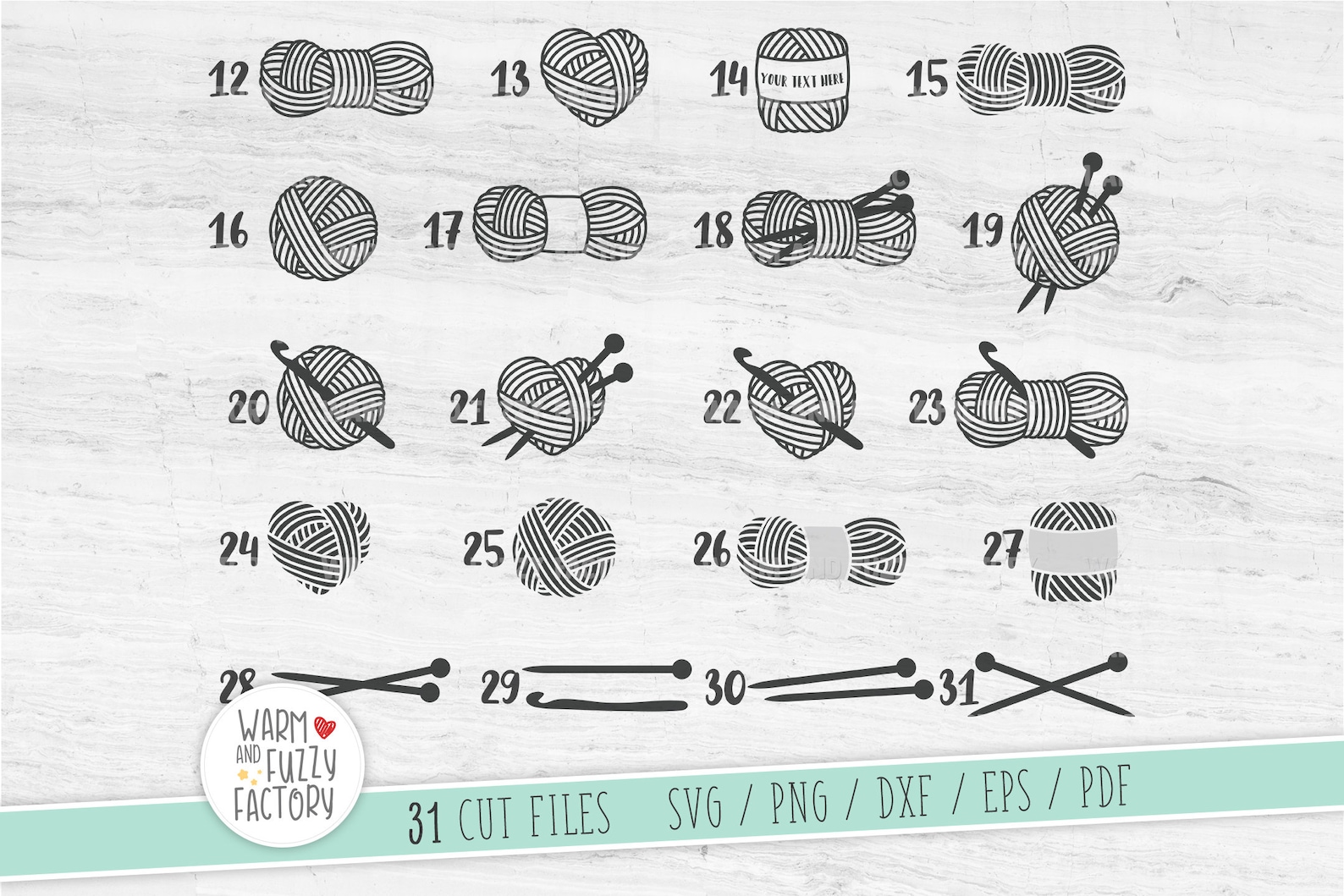 Knitting Svg Crochet Svg Yarn Svg Cut Files for Cricut - Etsy