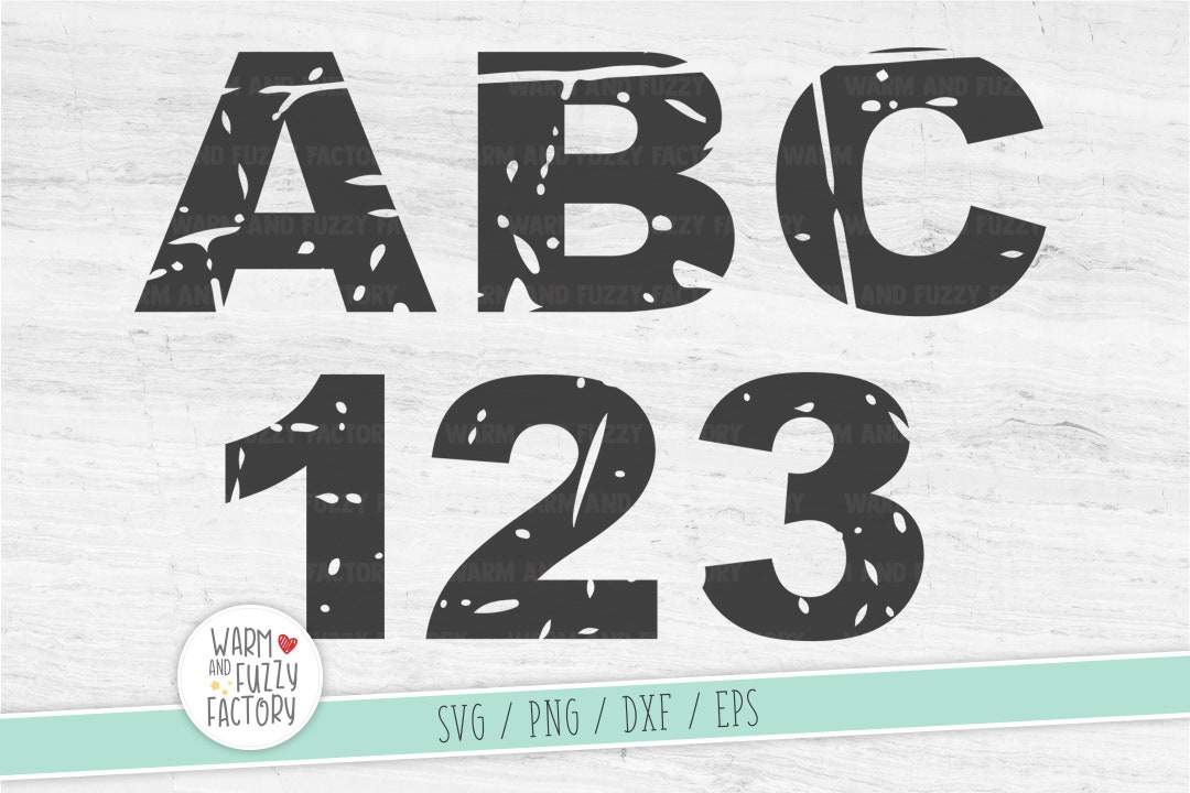 Distressed Font Svg Cut Files for Cricut Silhouette, Rustic Alphabet ...