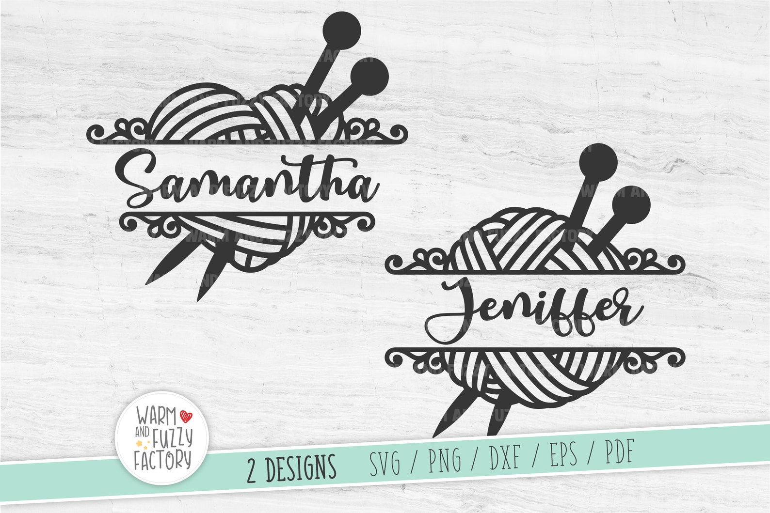 Knitting SVG Yarn SVG Knitting Name SVG Knitting Monogram | Etsy