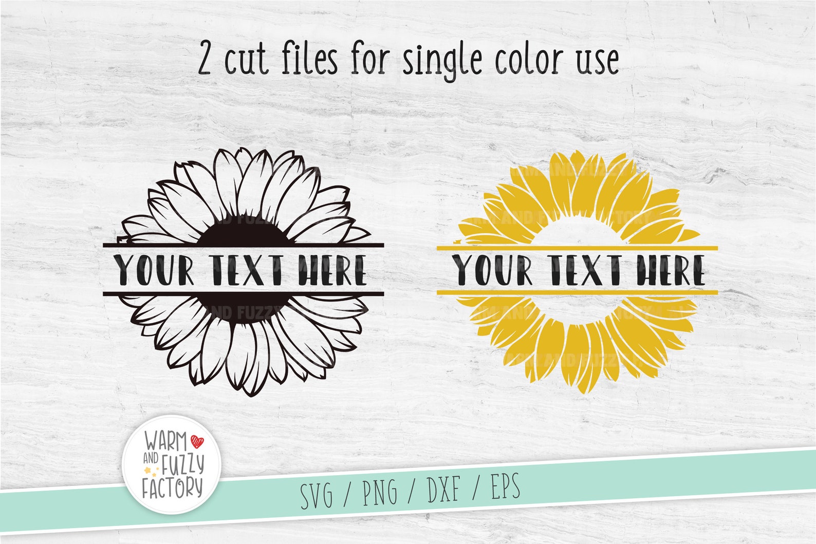 Split Sunflower Svg Cut File for Cricut Silhouette Split - Etsy