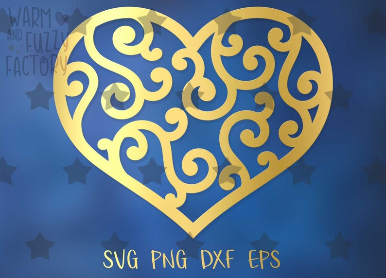 Swirly Heart Svg Cut File for Cricut Silhouette, Heart With Swirls Svg ...