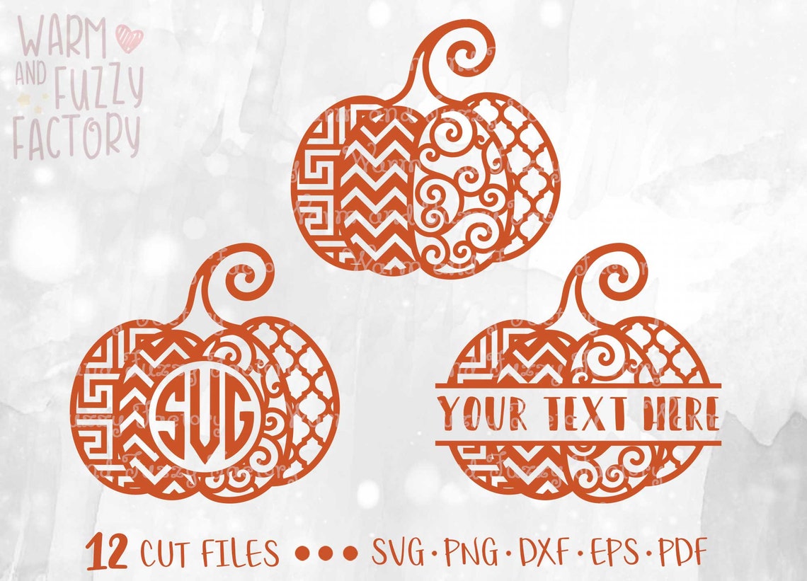 Pumpkin Monogram SVG Bundle Pumpkin Svg Split Pumpkin - Etsy