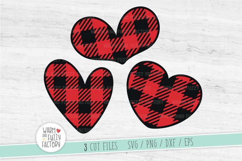 Buffalo Plaid Hearts Svg Cut Files for Cricut Silhouette SVG, Valentine ...