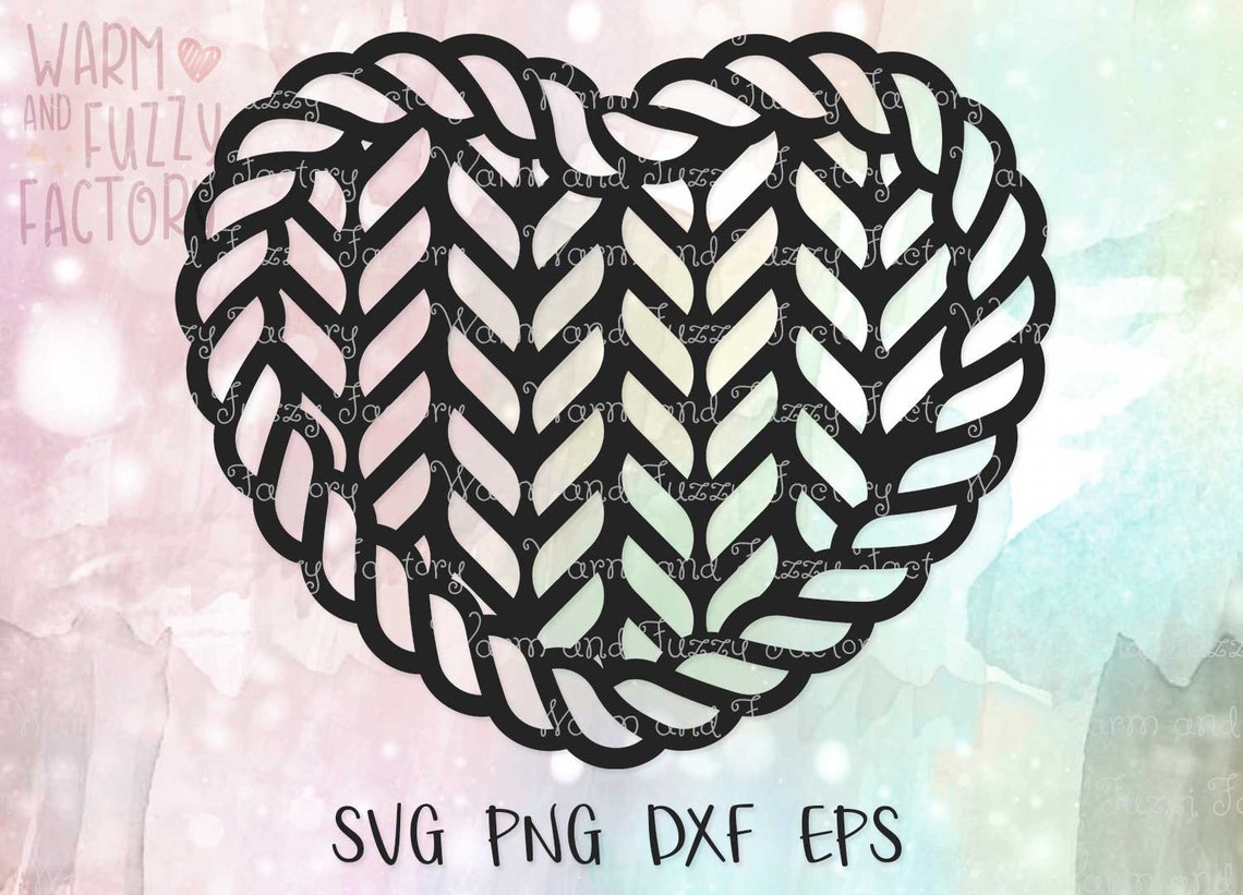 Knit Heart Svg Cut File for Cricut Silhouette, Crochet SVG DXF, Knit ...