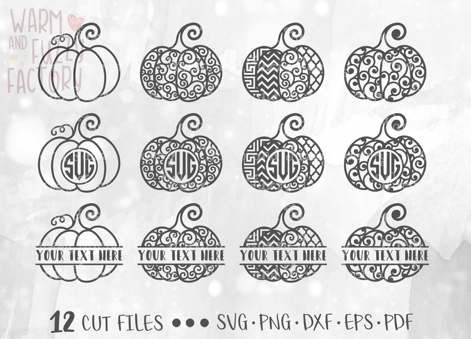 Pumpkin Monogram SVG Bundle Pumpkin Svg Split Pumpkin - Etsy