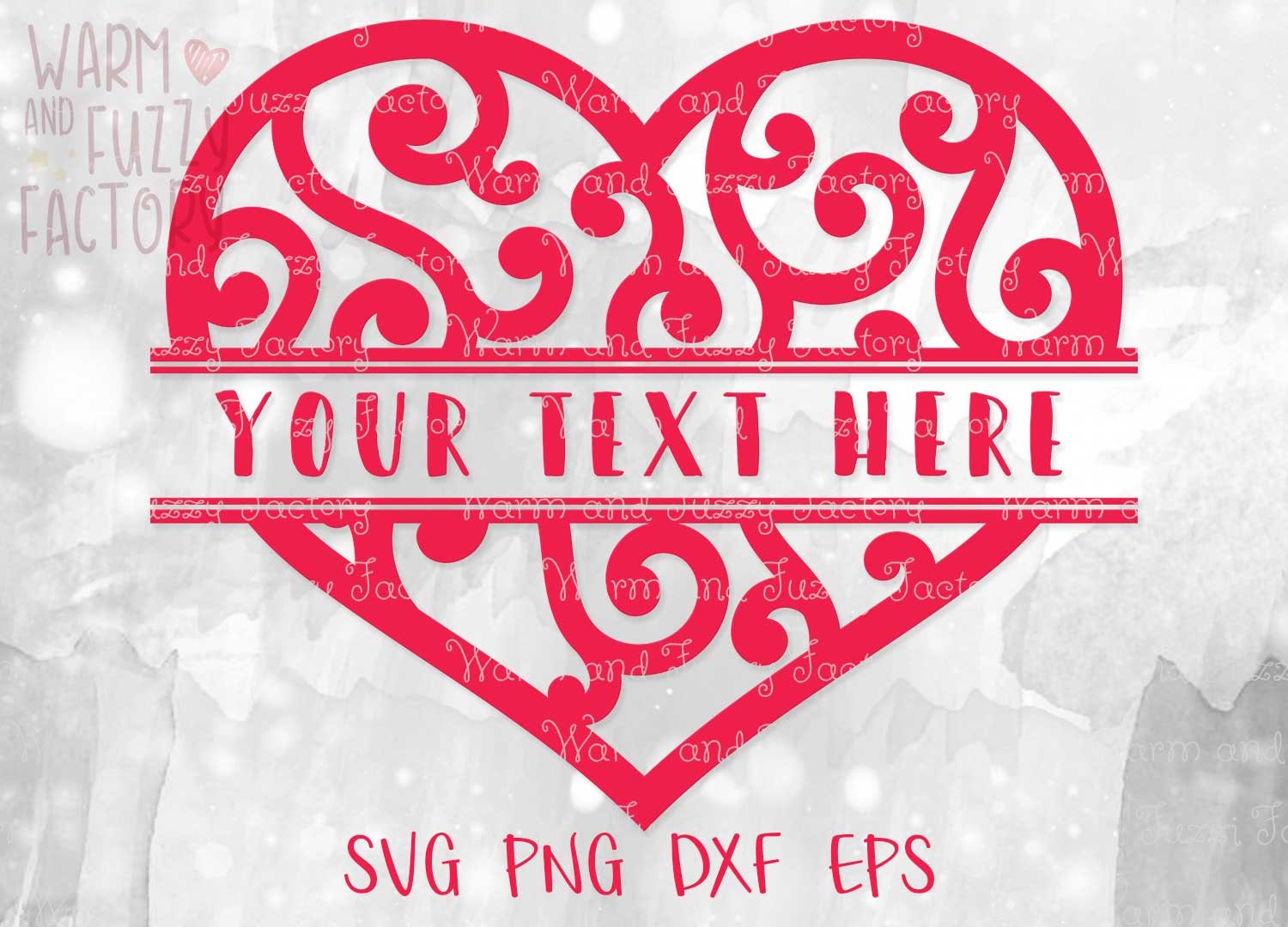 Split Swirly Heart Svg Cut File for Cricut Silhouette, Split Heart With ...