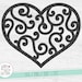 Swirly Heart Svg Cut File for Cricut Silhouette, Heart With Swirls Svg ...
