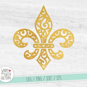 Scroll Fleur De Lis SVG Cut Files for Cricut Silhouette, Swirly ...