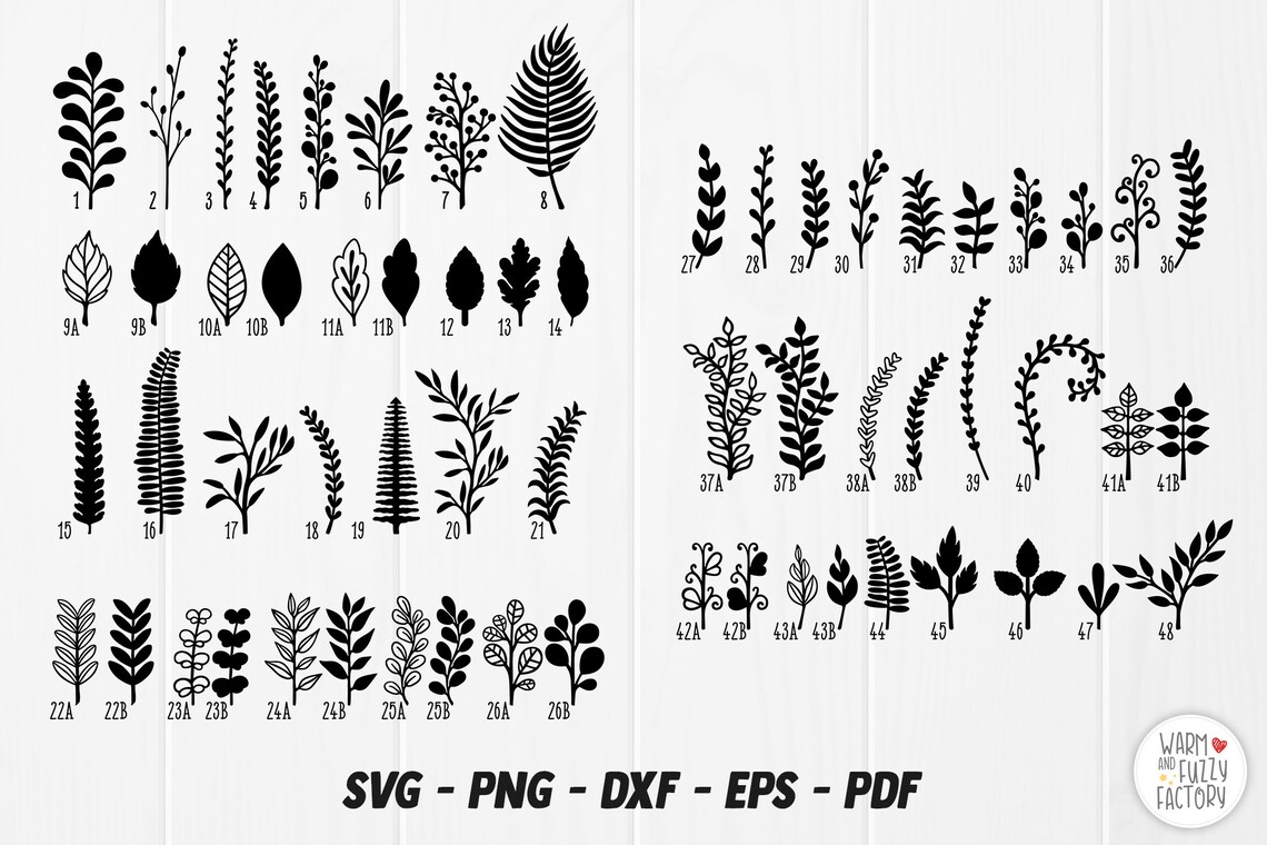 Leaves SVG Paper Flower Leaves SVG Leaf SVG Leaves for - Etsy