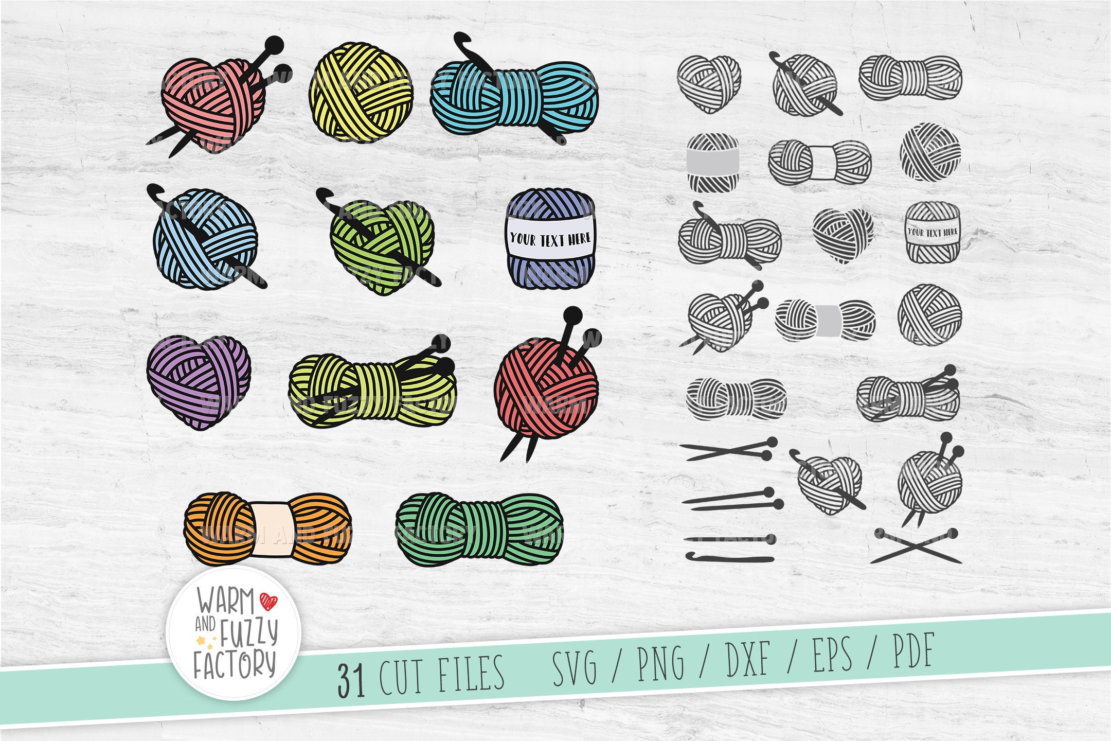 Knitting Svg Crochet Svg Yarn Svg Cut Files for Cricut - Etsy Canada
