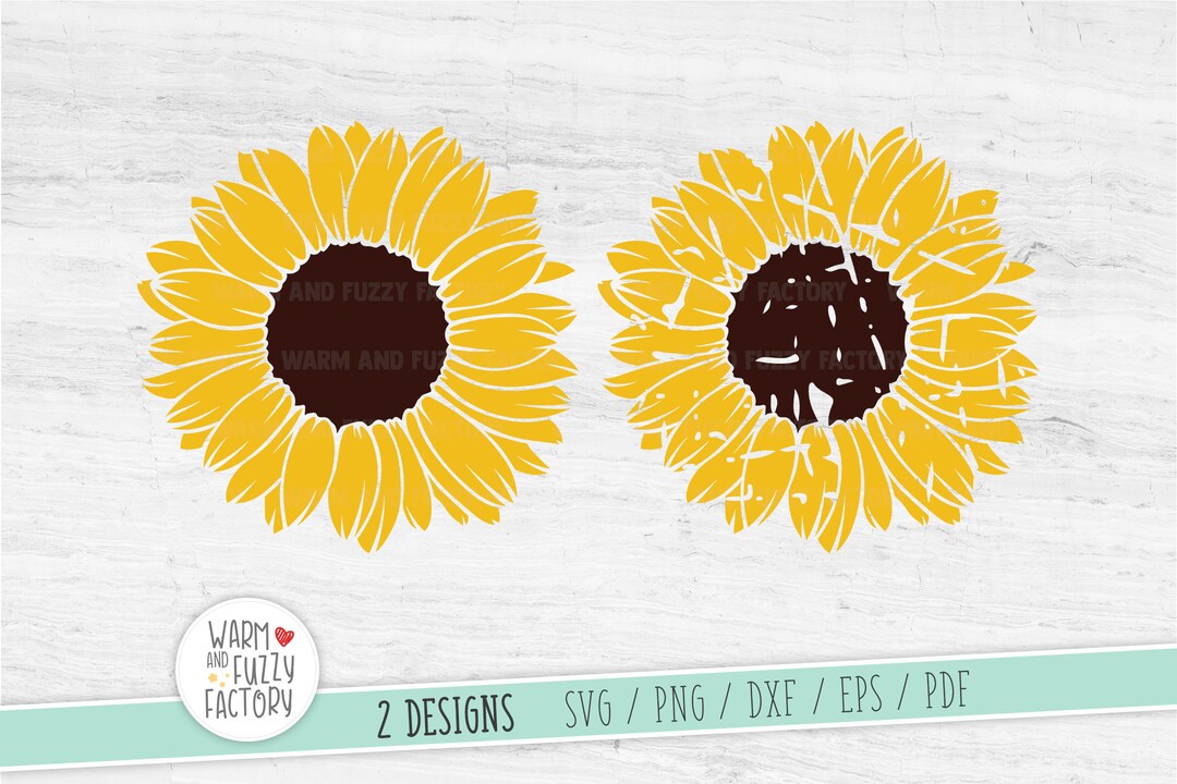 Sunflower Svg, Grunge Sunflower Svg, Distressed Sunflower Cut Files for ...
