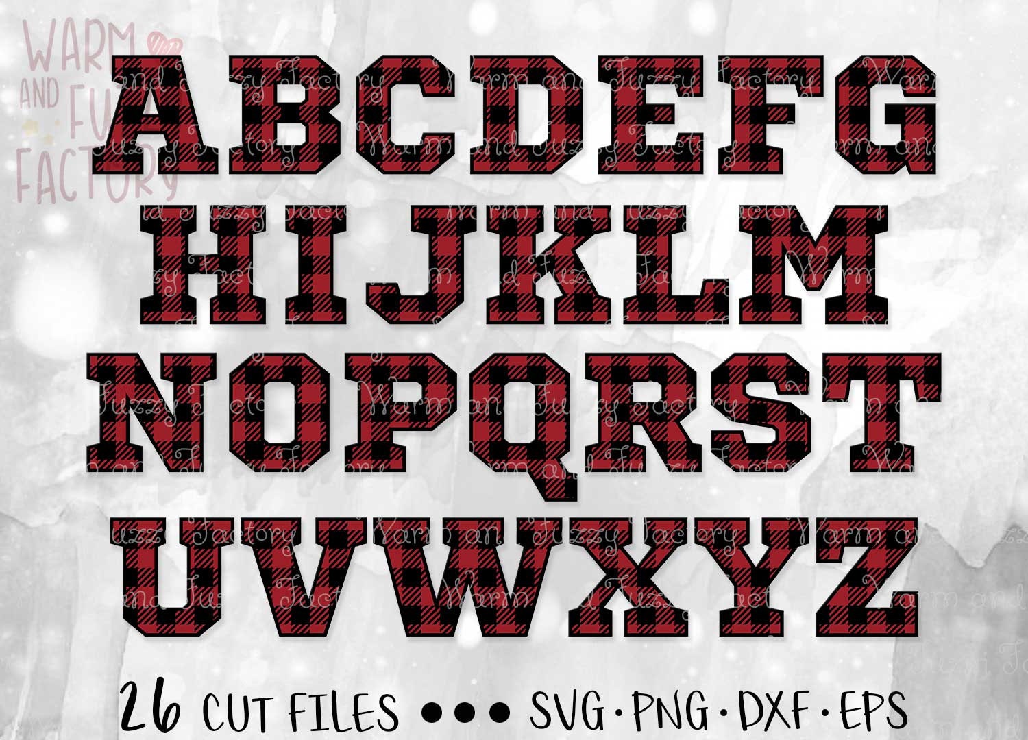 Buffalo Plaid SVG Alphabet Cut Files for Cricut Silhouette, Buffalo ...