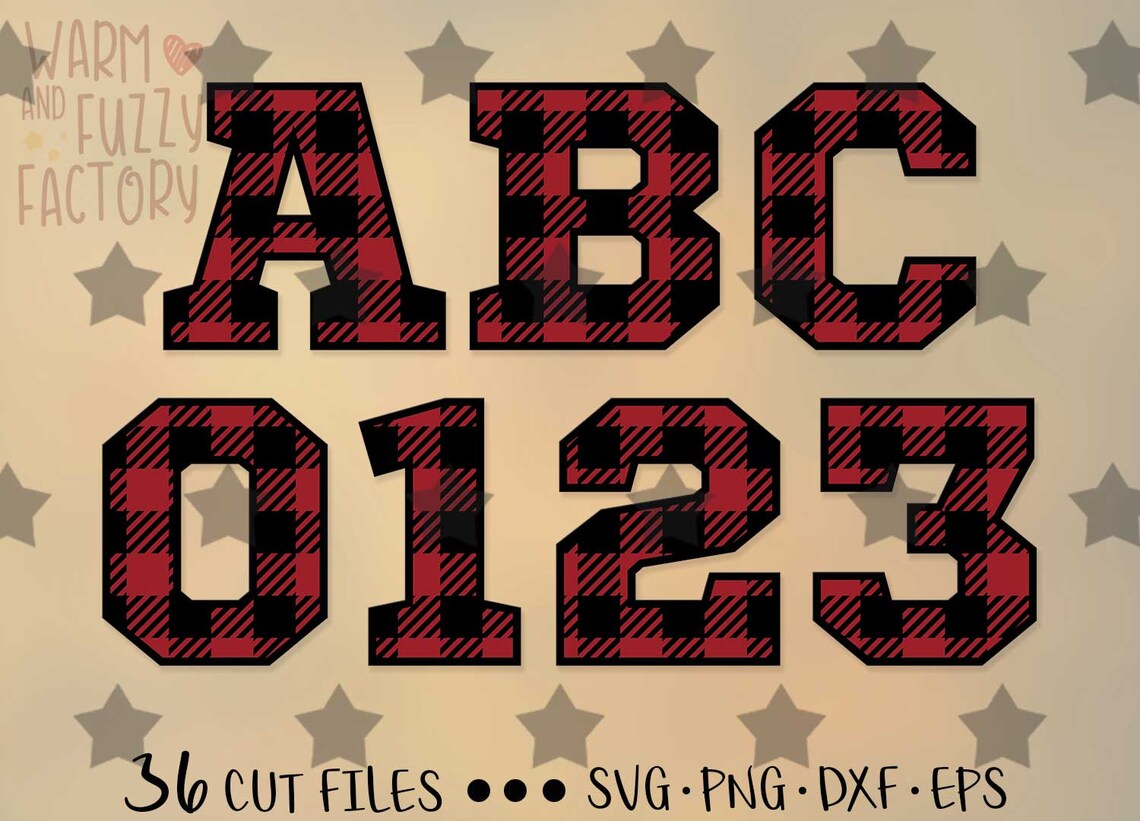 Buffalo Plaid SVG Alphabet Cut Files for Cricut Silhouette, Buffalo ...