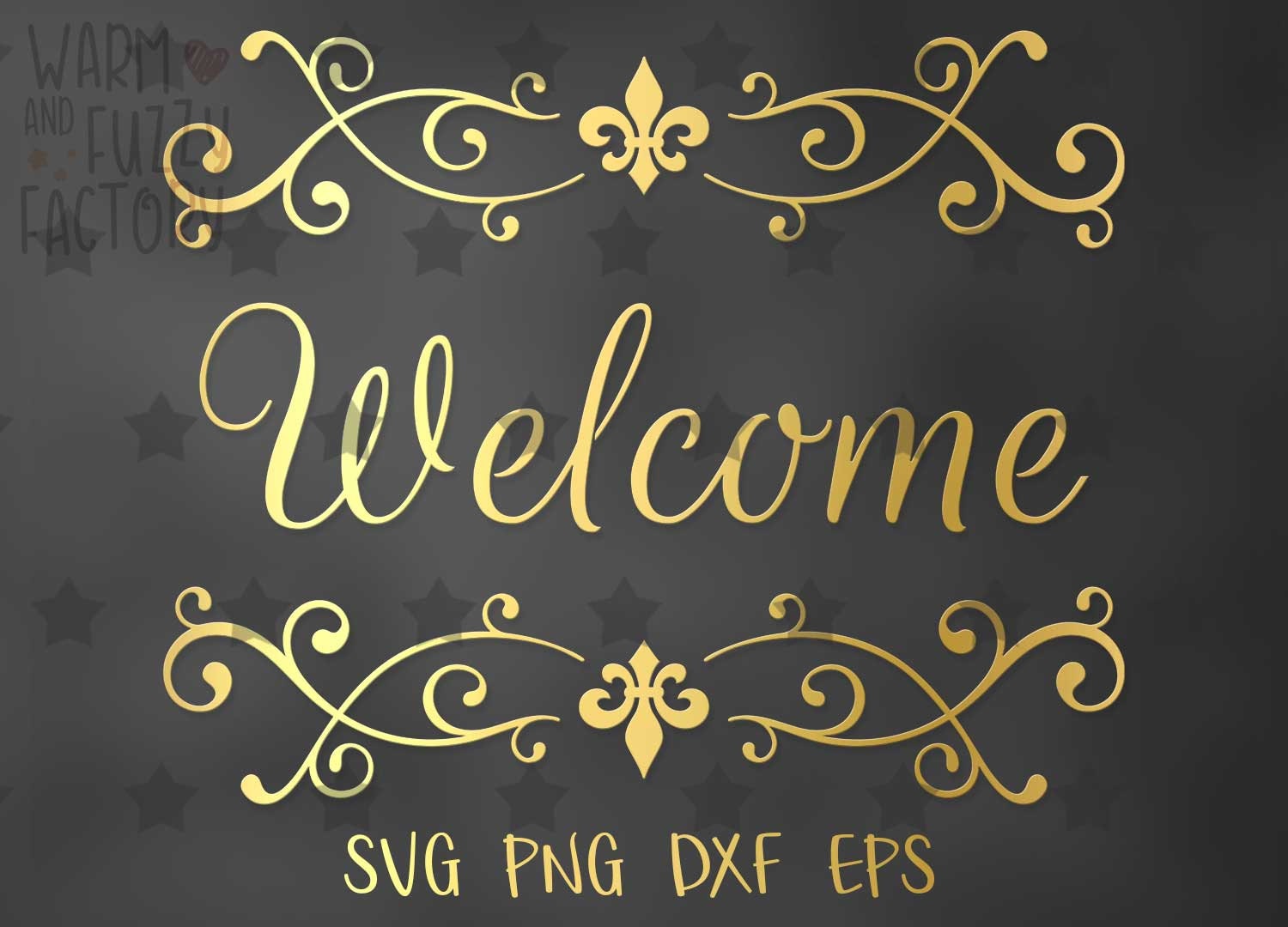 Welcome SVG, Flourish Welcome Cut Files for Cricut Silhouette, Fleur De ...
