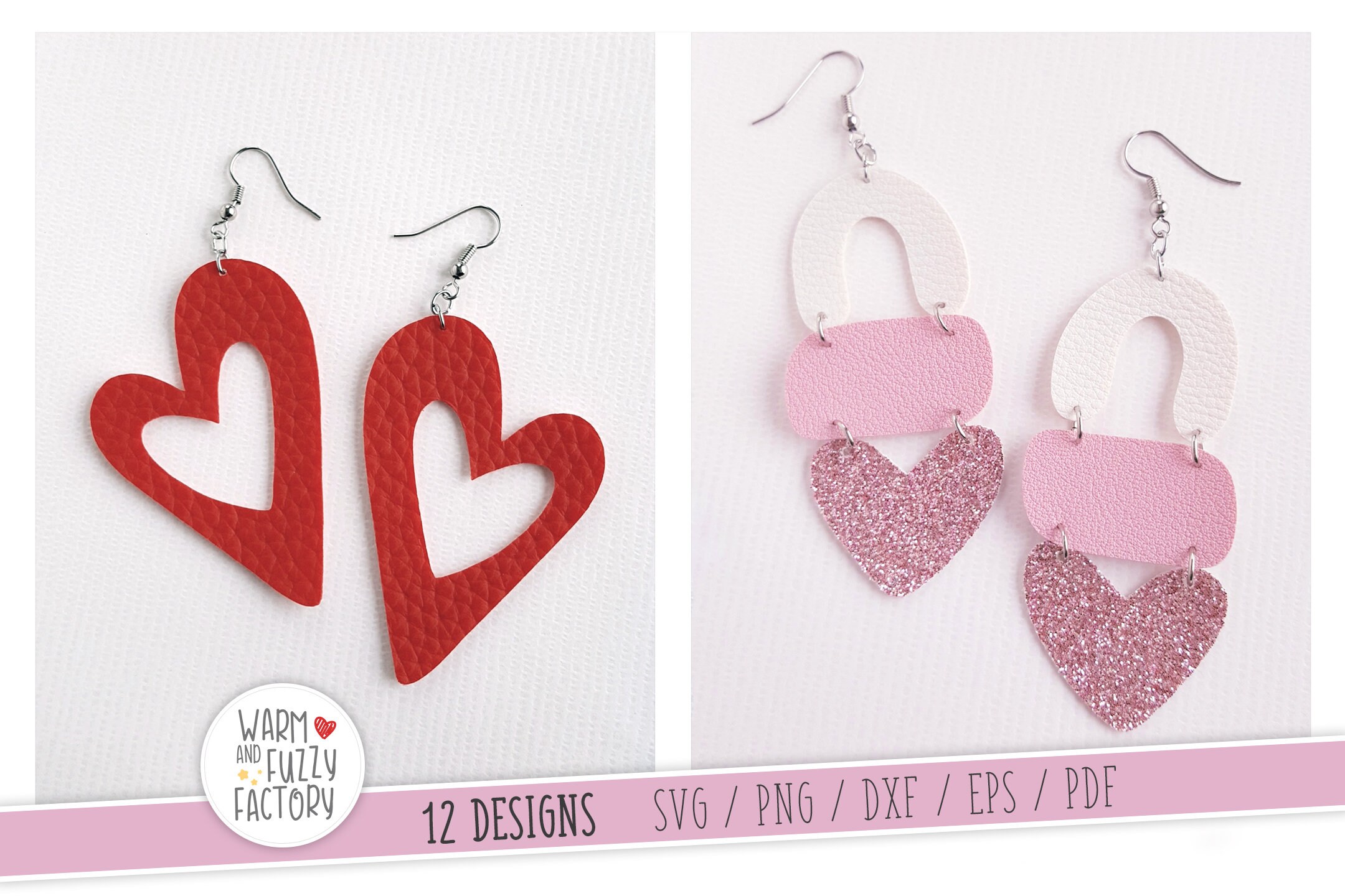 Heart Earring Svg, Valentine Earring Svg Cut Files for Cricut Sihouette ...