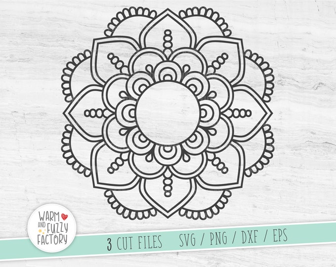 Half Mandala Svg,monogram Mandala Svg Files for Cricut,mandala Monogram ...