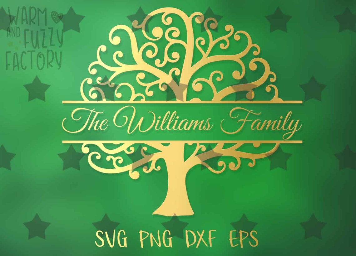 Split Monogram Family Tree Svg Tree Svg Family Tree Svg - Etsy