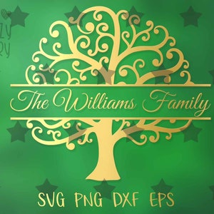 Split Monogram Family Tree Svg, Tree Svg, Family Tree Svg, Split Tree ...