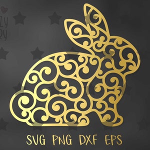 Bunny Svg, Easter Bunny Svg, Scroll Bunny Svg Cut Files for Cricut ...