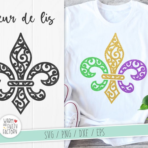 Scroll Fleur De Lis SVG Cut Files for Cricut Silhouette - Etsy