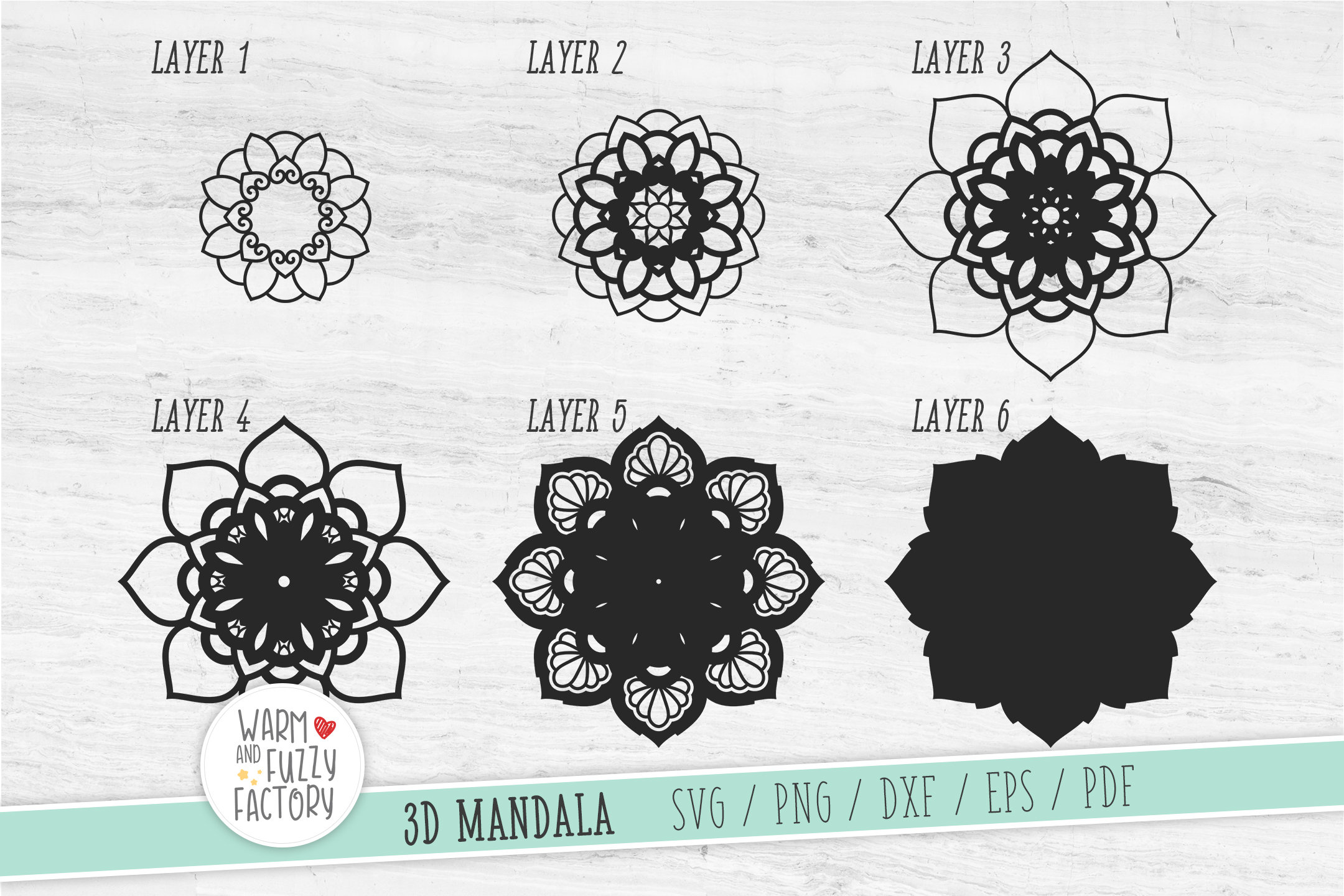 3D Mandala SVG 3D Layered Mandala SVG cut file for Cricut | Etsy