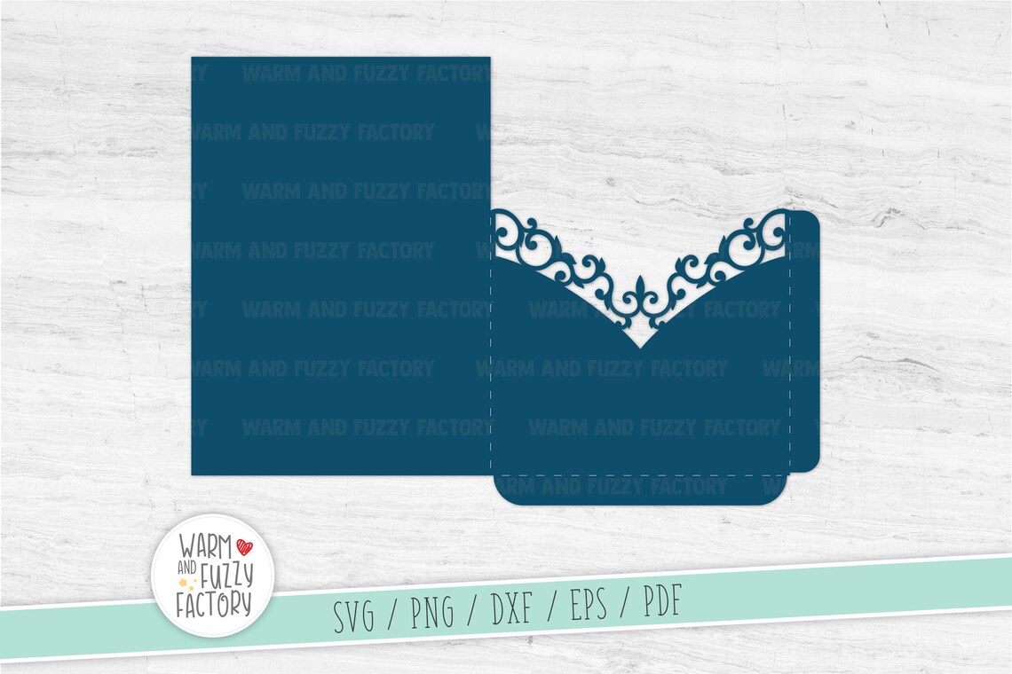 Wedding Invitation Pocket Envelope Template SVG Cut File for - Etsy